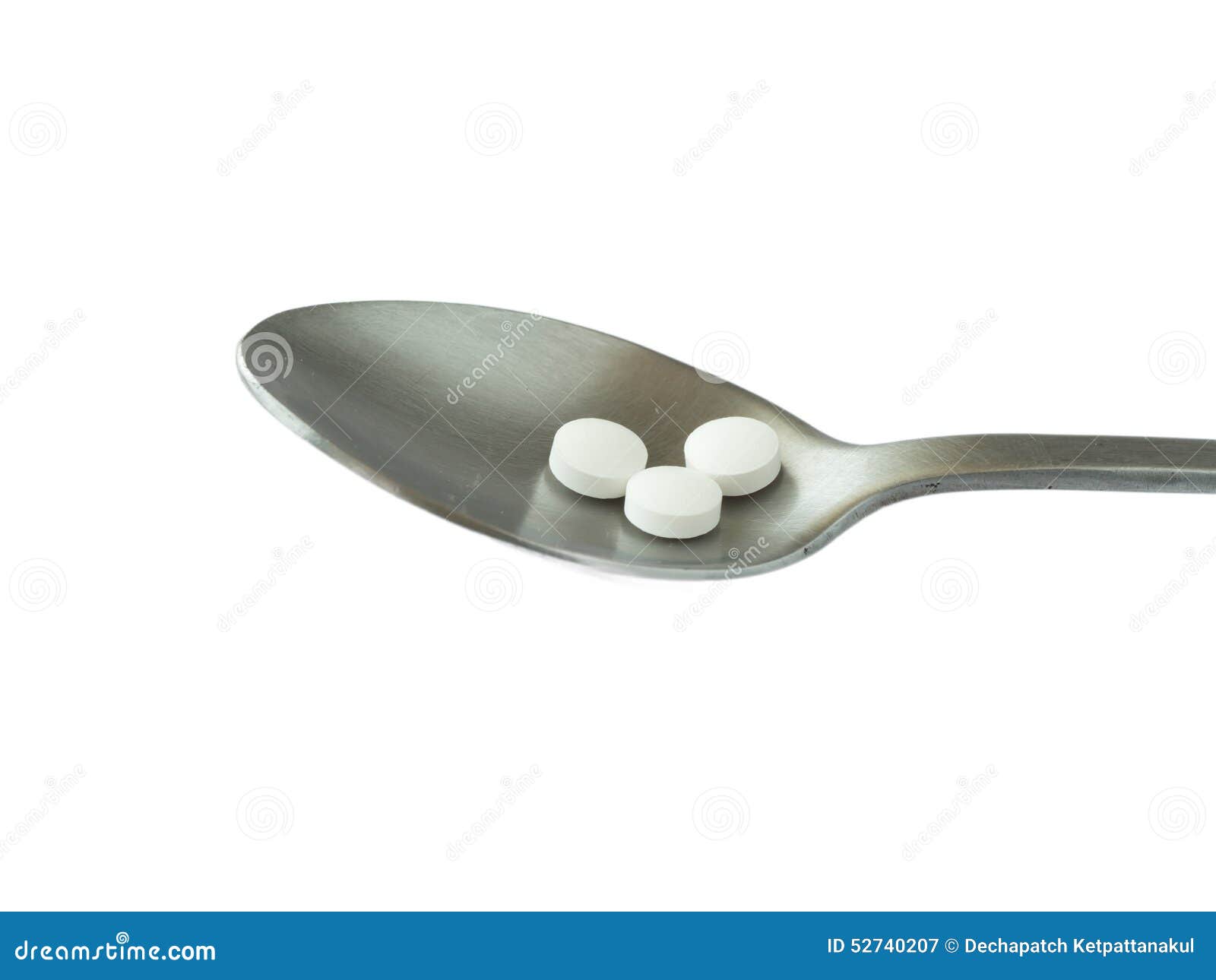 Pills in spoon stock image. Image of isolated, capsules - 52740207