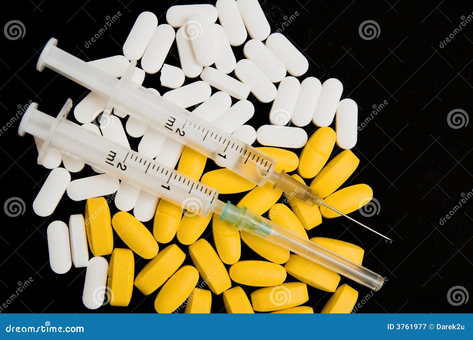 Drugs, Syrine With Blood, Pistol, Handcuffs, Identity Document Royalty ...