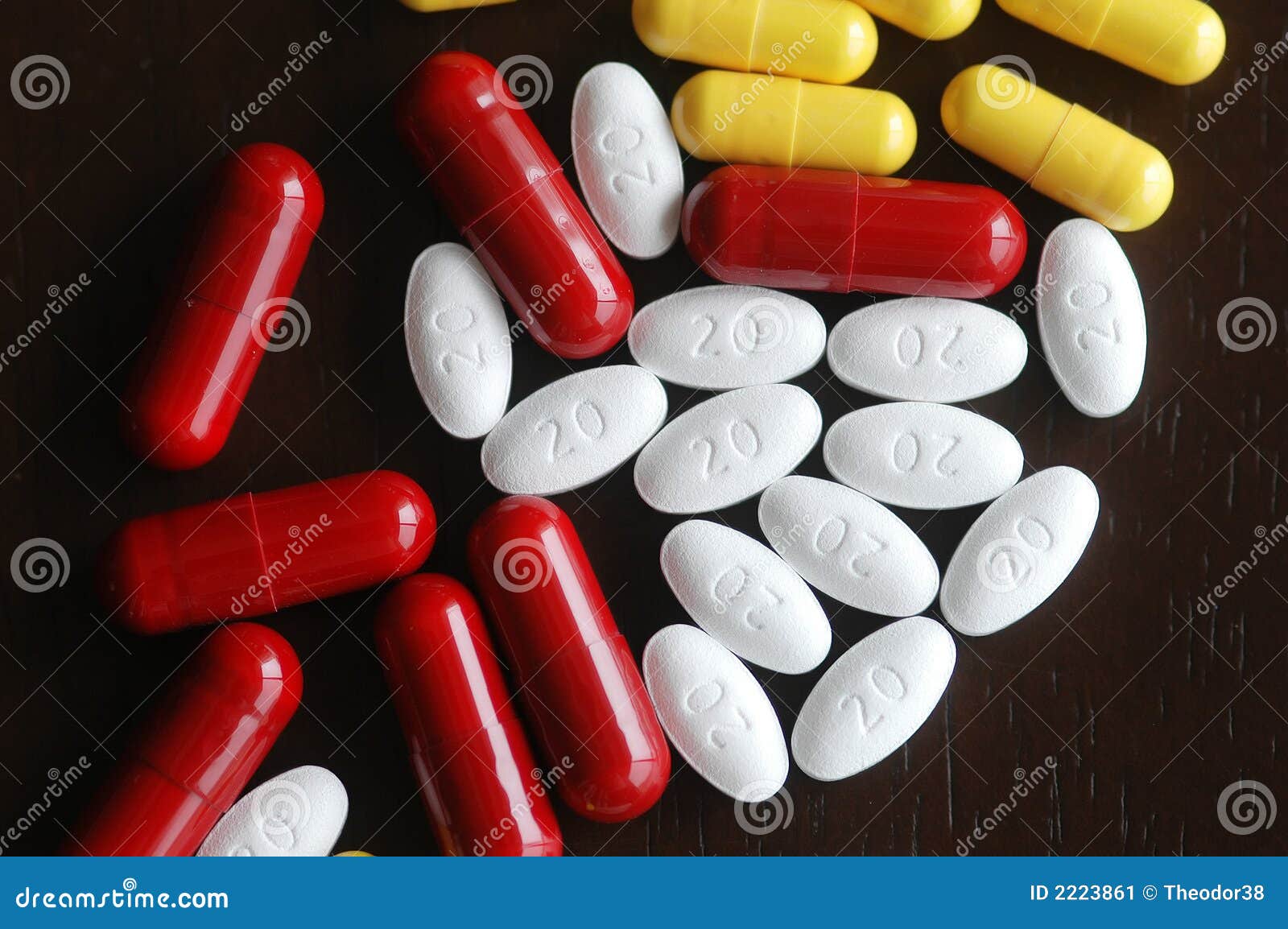Pills on table stock image. Image of sickness, hospital - 2223861