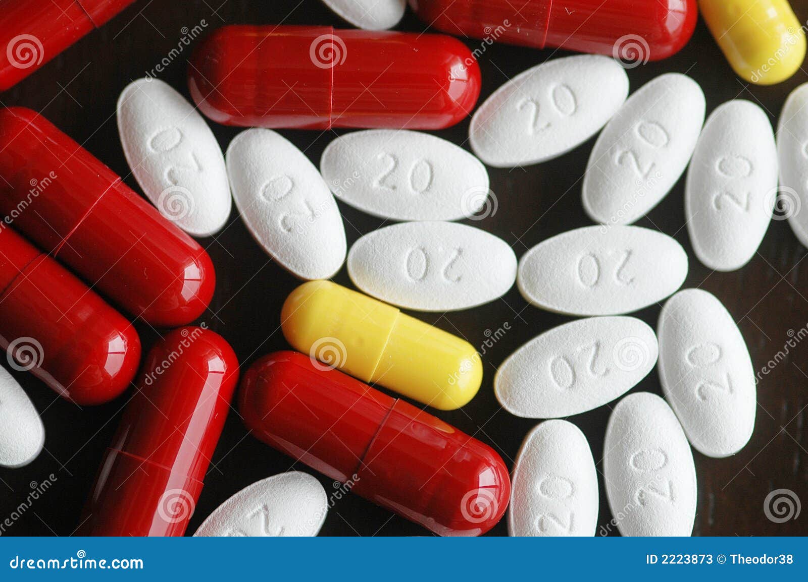 Pills on table stock image. Image of medicine, pharmacy - 2223873