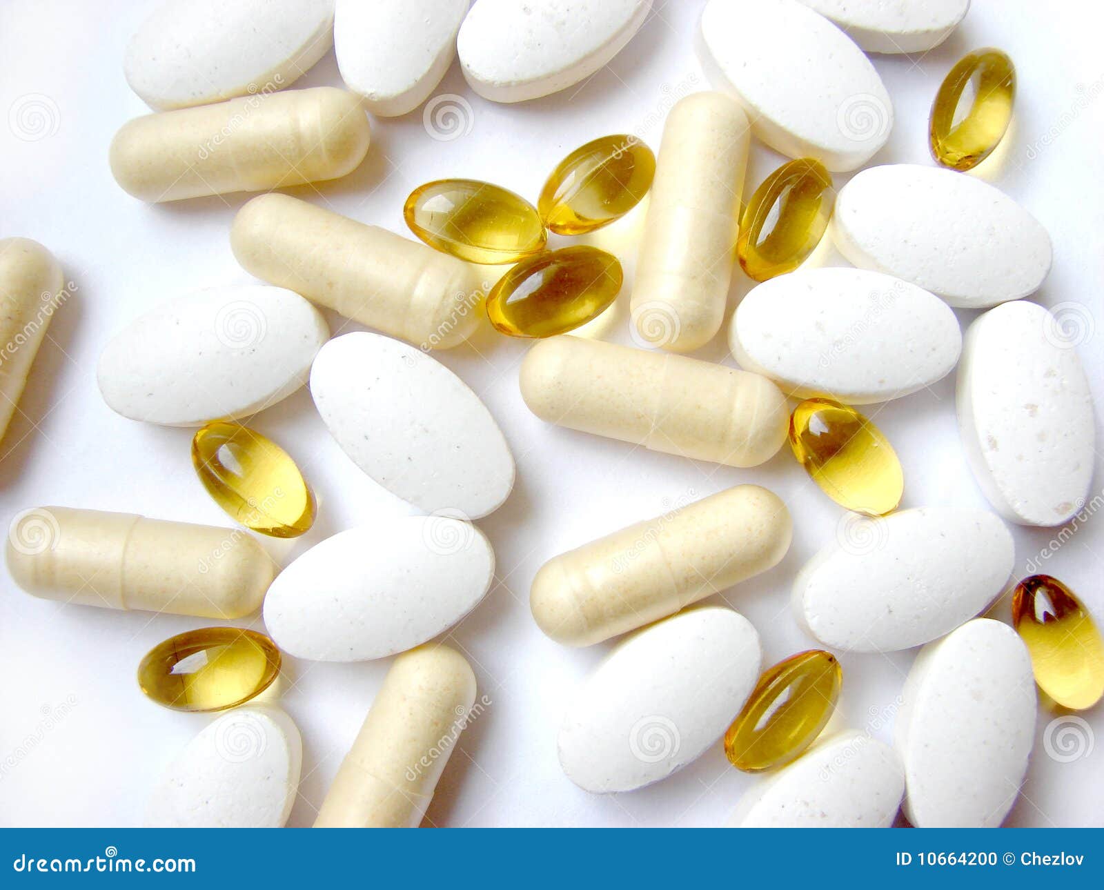 Pills and Tablets of Supplements Stock Photo - Image of herbal, lactose ...
