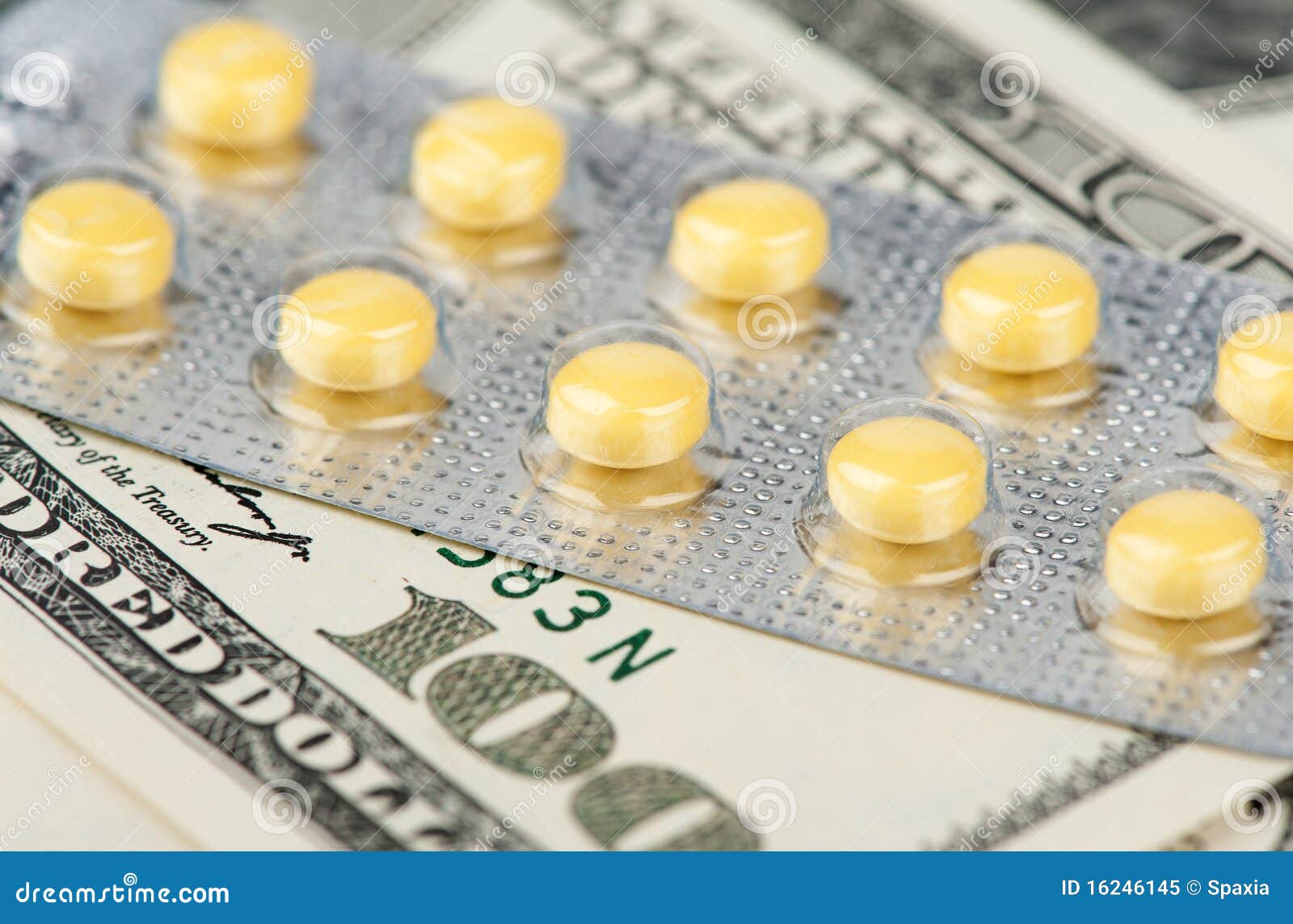 Pills and US dollars stock image. Image of pill, dollar - 16246145