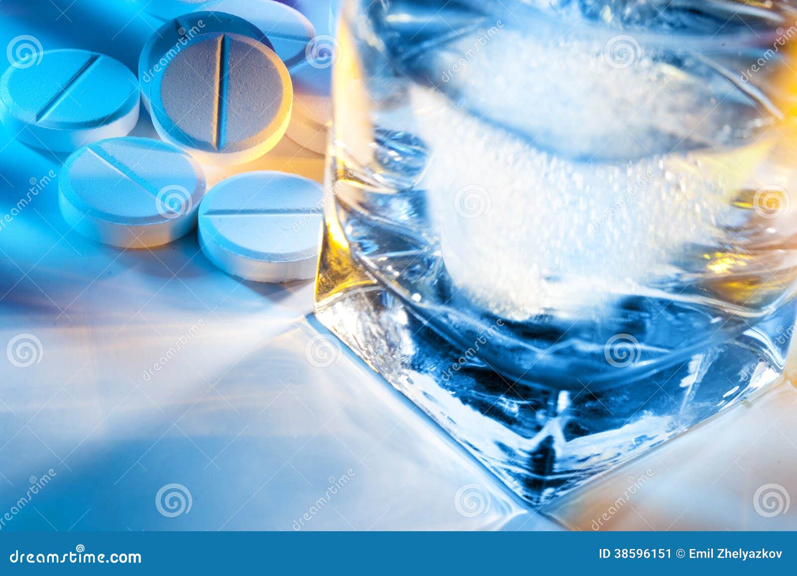 Pills and water glass stock image. Image of care, medical - 38596151