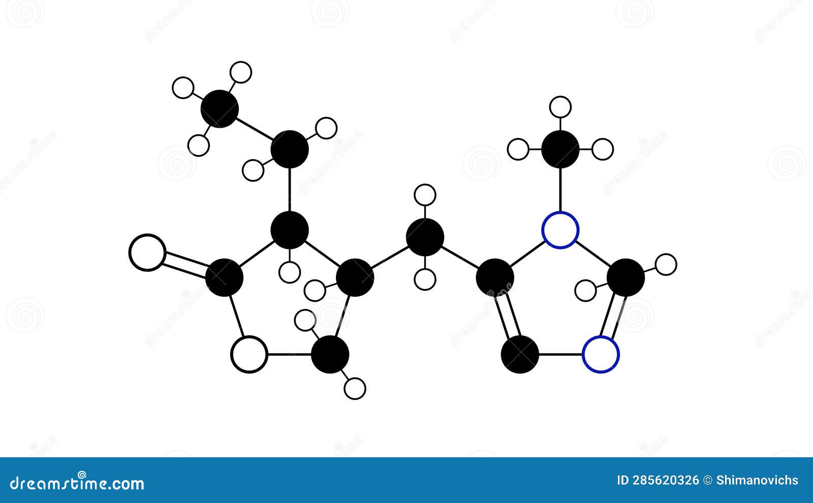 Pilocarpine Molecule, Structural Chemical Formula, Ball-and-stick Model ...