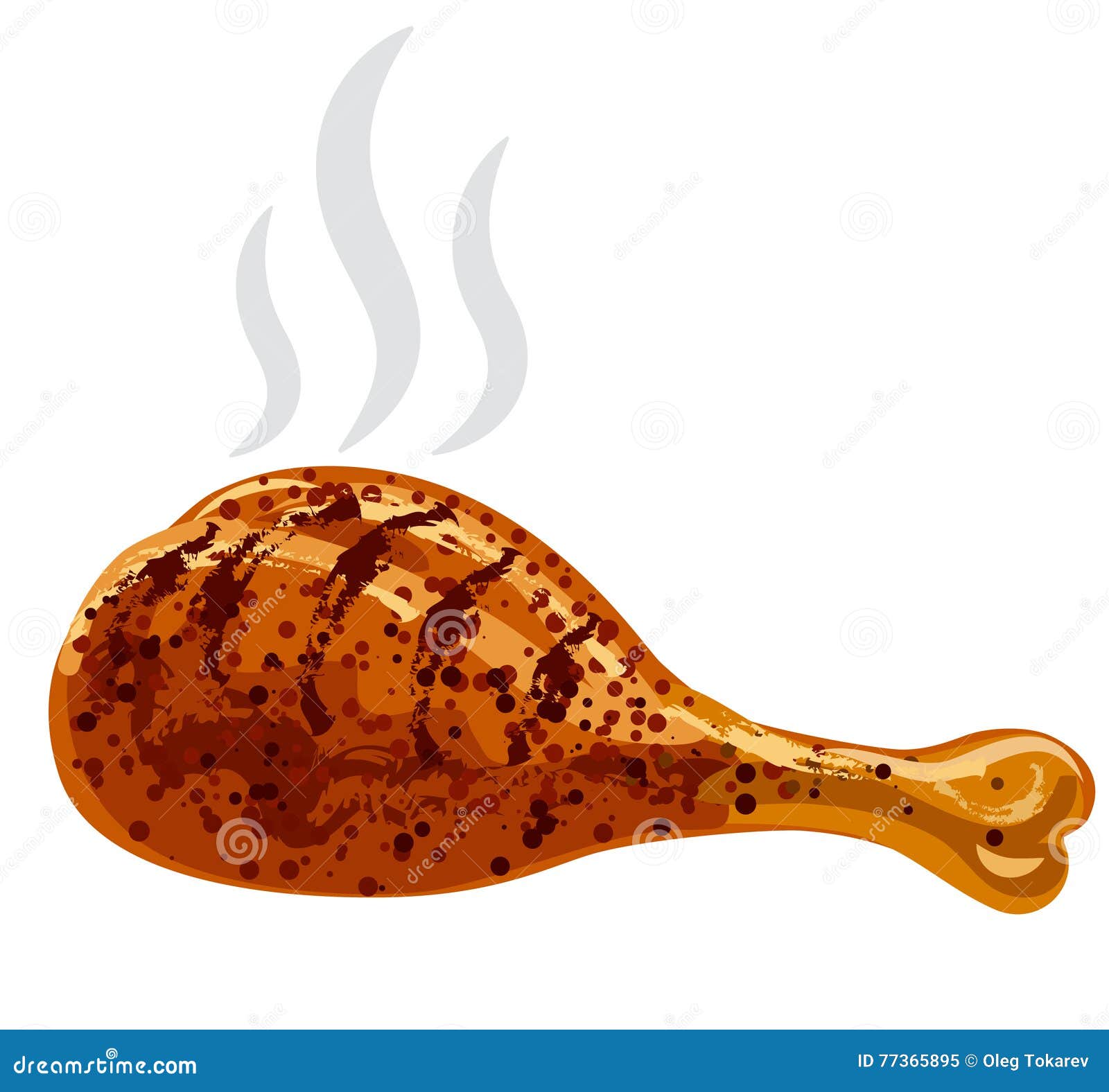 Pilon de poulet grillé illustration stock. Illustration du patte - 77365895