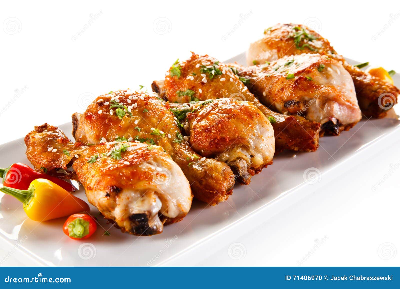 Pilon rôti de poulet photo stock. Image du gril, fermer - 71406970