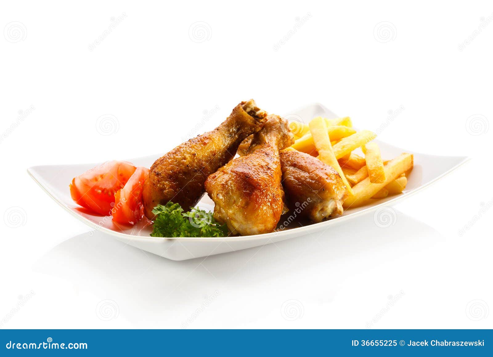 Pilon Rôti De Poulet Avec Des Puces Image stock - Image du apéritif ...