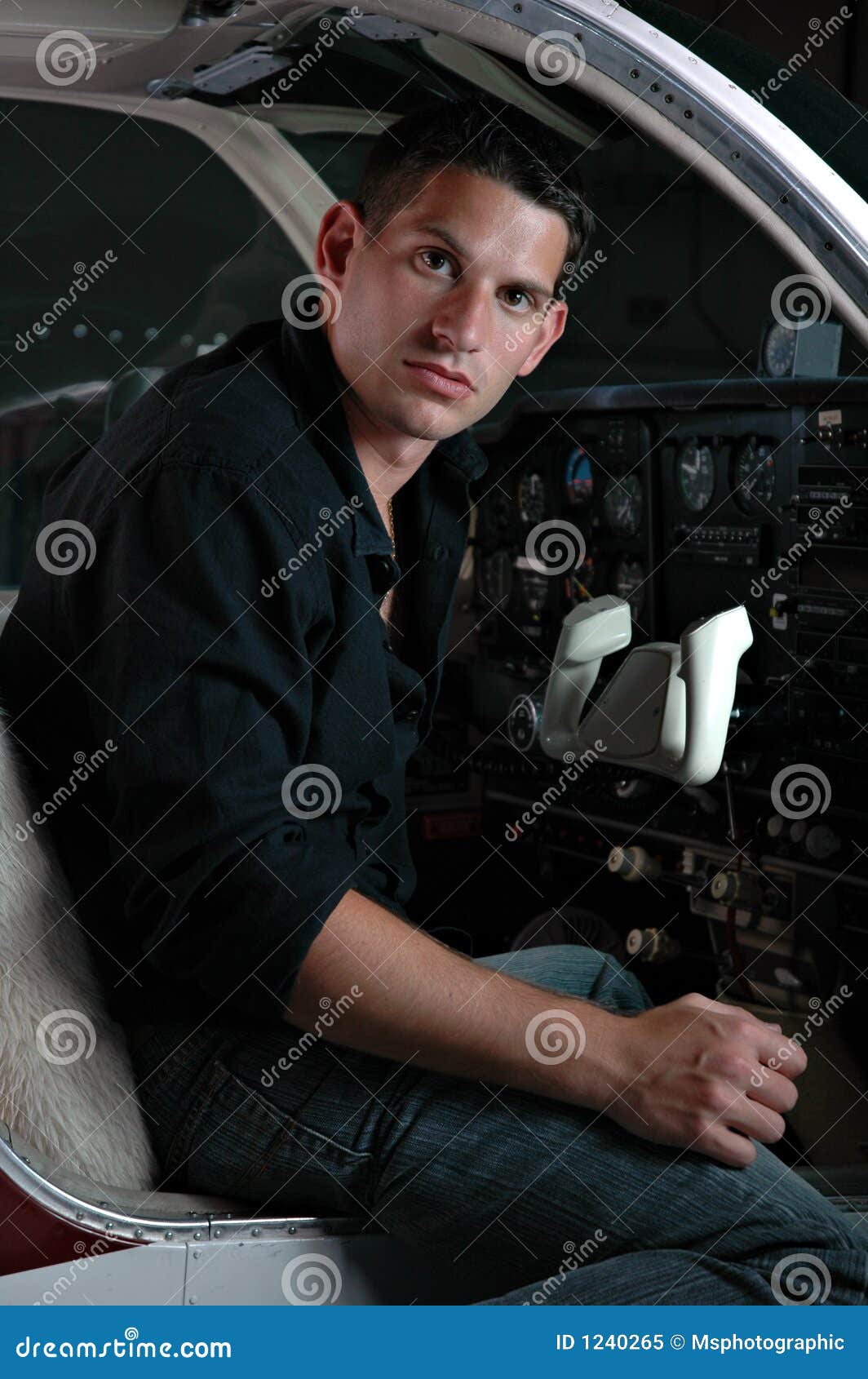 Pilot stock image. Image of young, night, pilot, flight - 1240265
