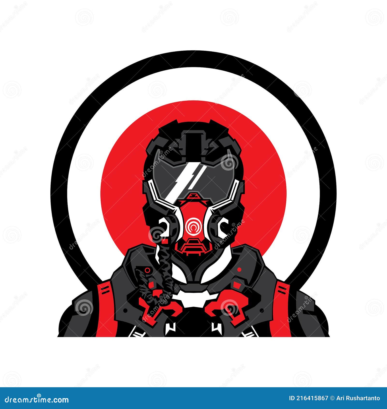 Futuristic Pilot Vector Illustration Logo Design Stock Vector ...