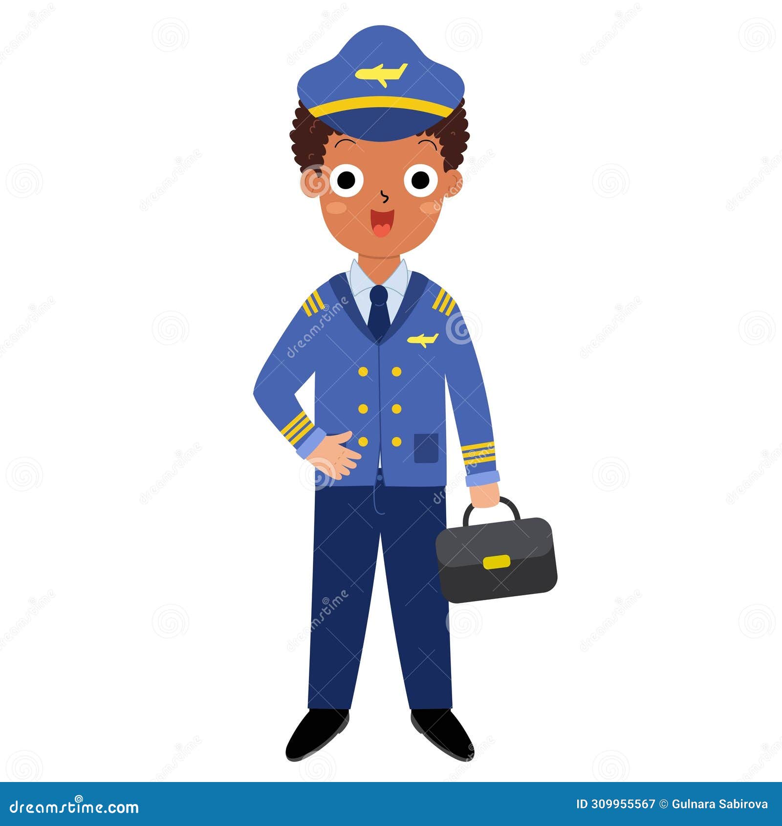 Aircraft Captain, Pilot Assistant And Stewardesses Standing In Uniform ...