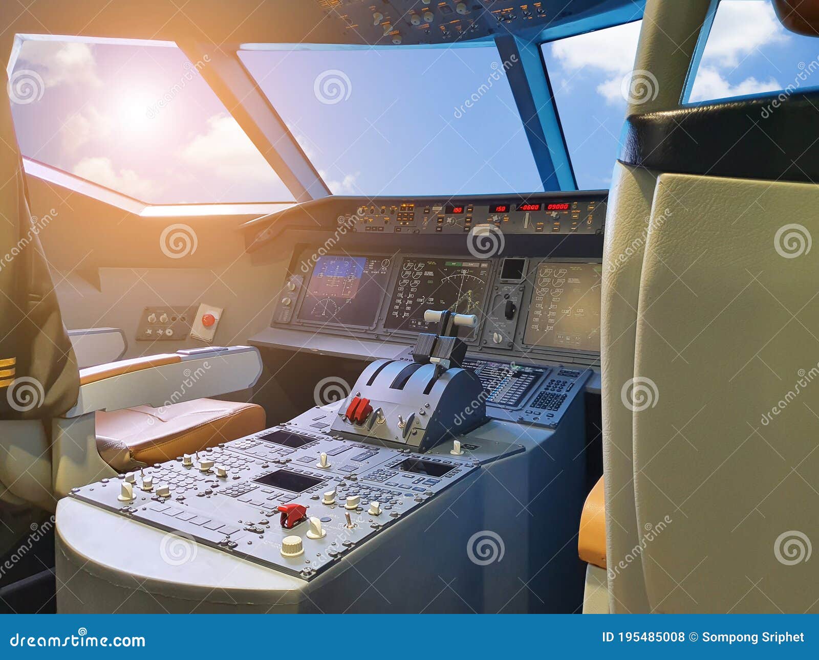 Pilot Aircraft Control Room Captain Room Stock Photo - Image of ...