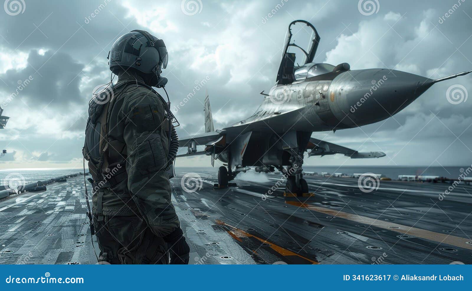 A Pilot and an Airplane before a Combat Sortie Aboard an Aircraft ...