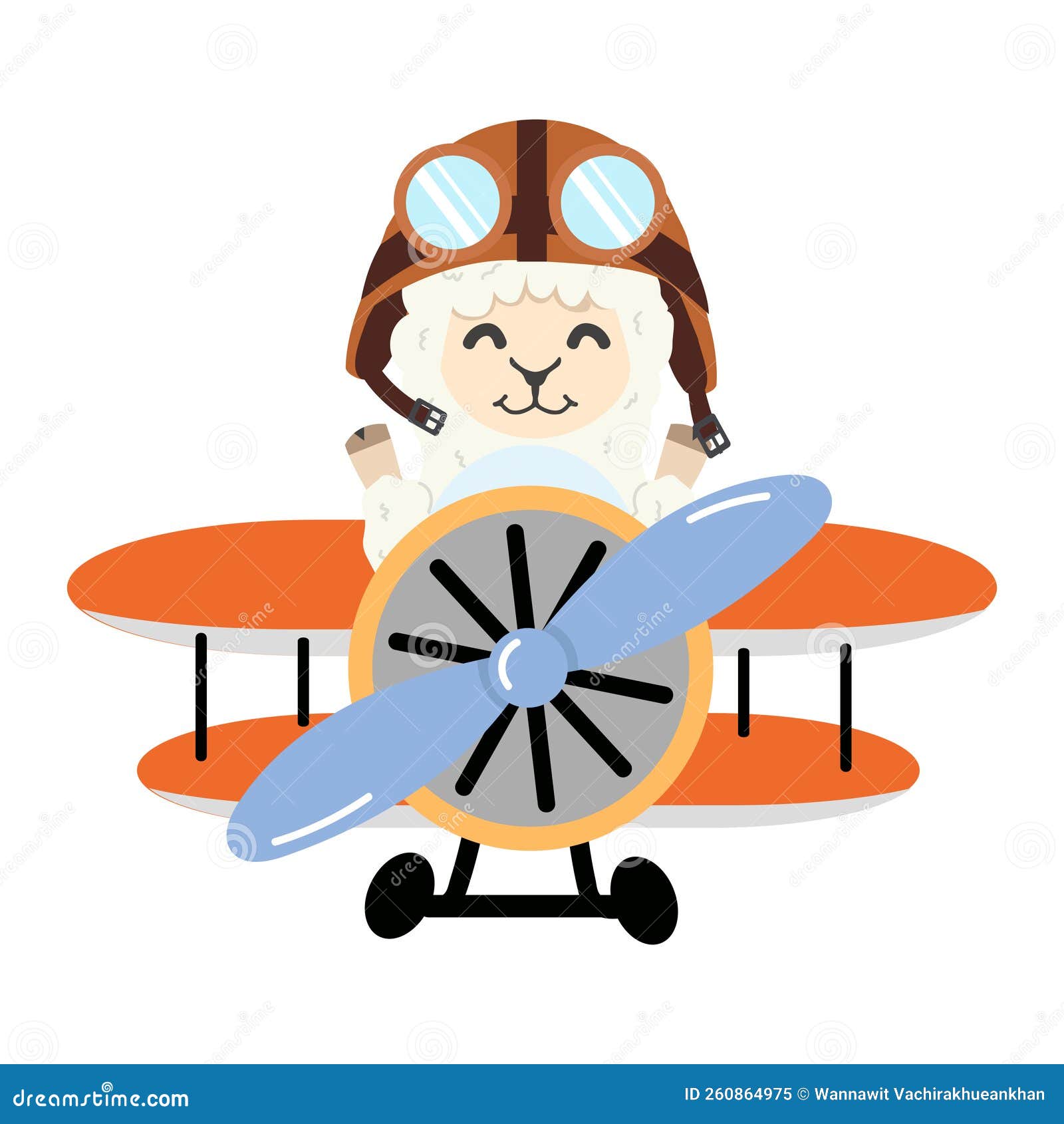 Pilot Alpaca Flying Plane Cartoon Stock Vector - Illustration of cloud ...