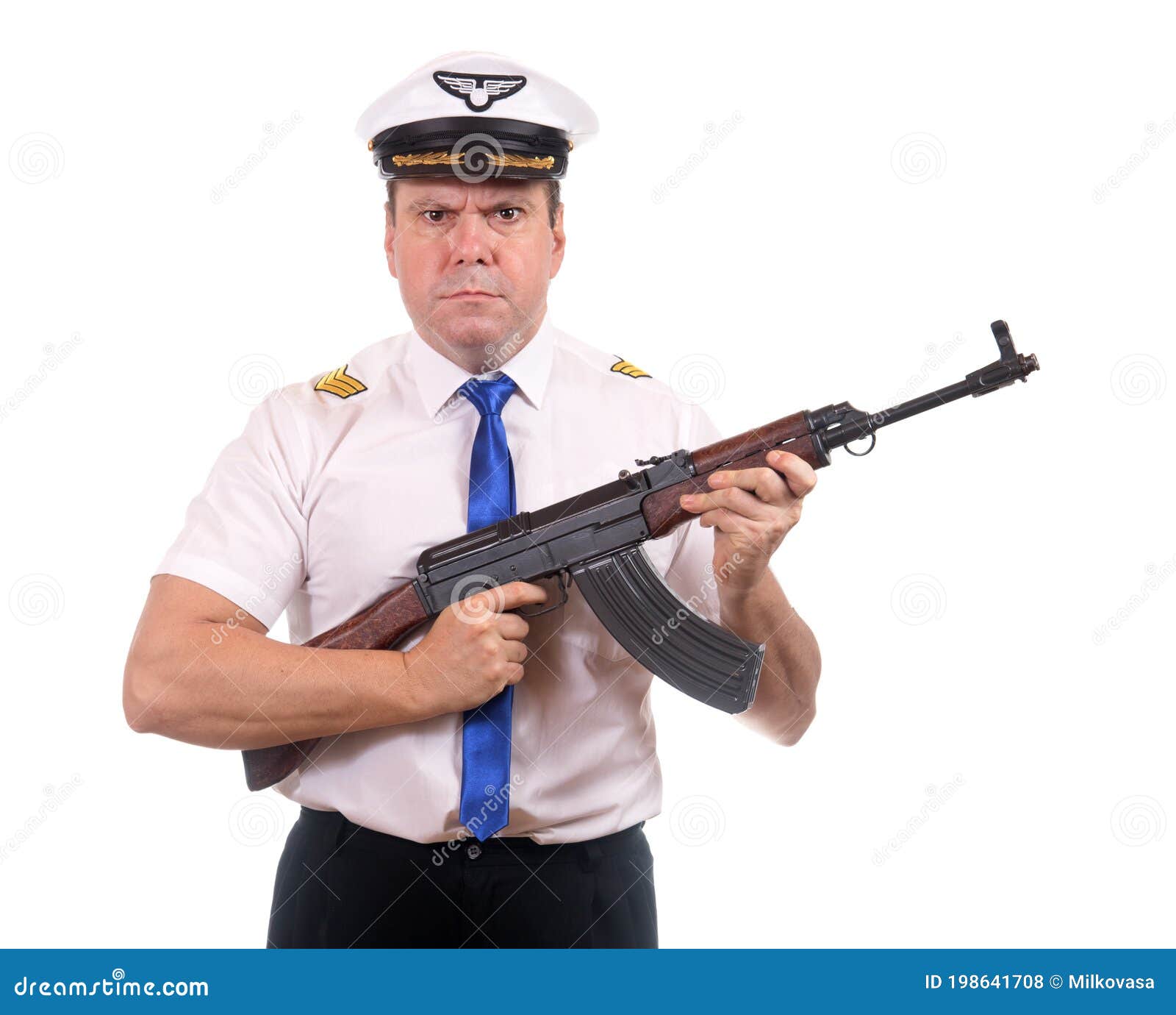The Pilot is Armed with Tommy Gun Stock Photo - Image of accident ...