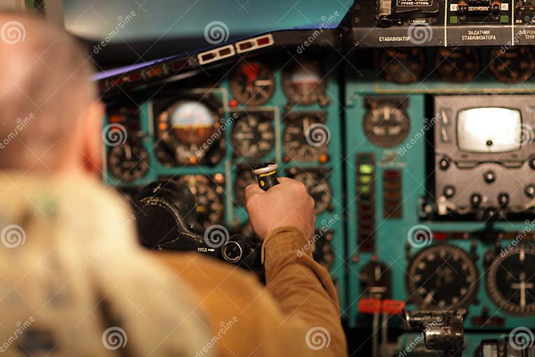 Pilot aviates aircraft stock photo. Image of cabin, flying - 17854456