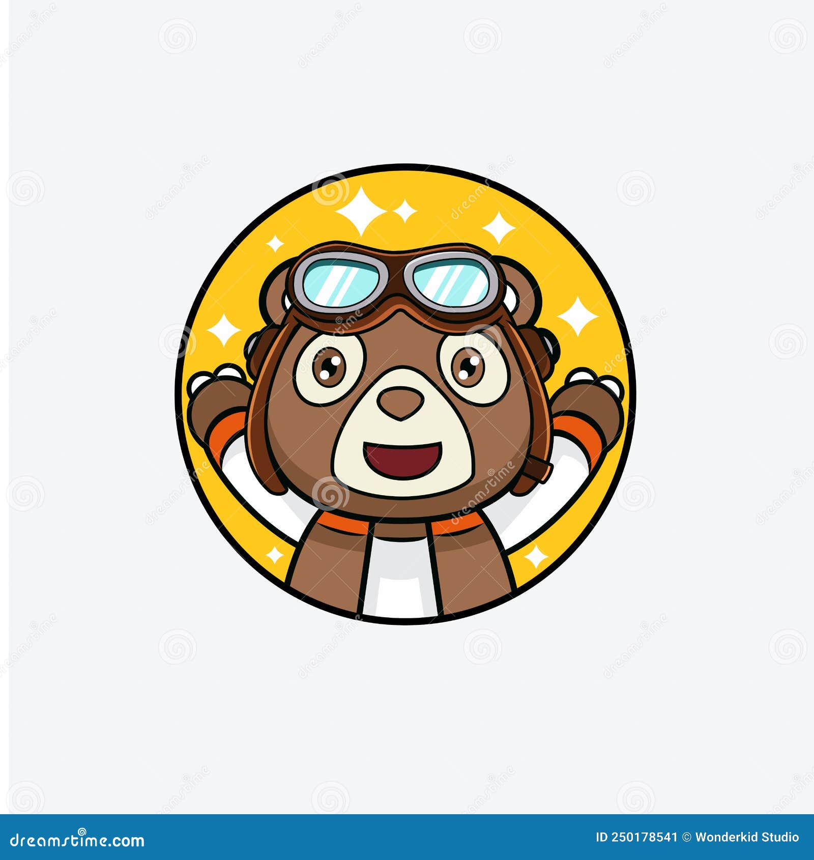Pilot Bear Mascot Logo Design Stock Vector - Illustration of bear ...