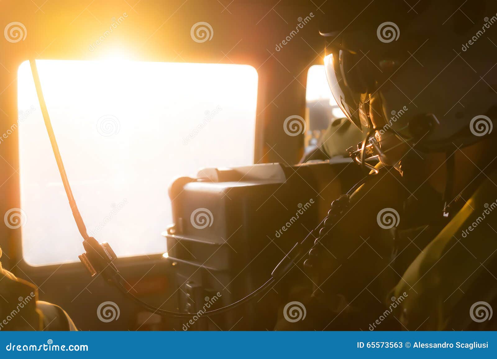 Pilot Board Operator with Helmet and Comunication Harness Editorial ...