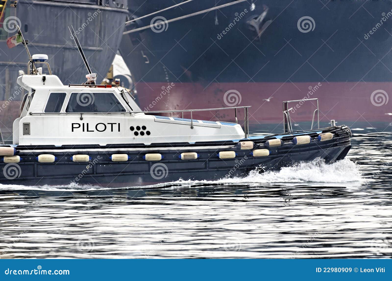 Pilot boat stock image. Image of splashing, industrial - 22980909