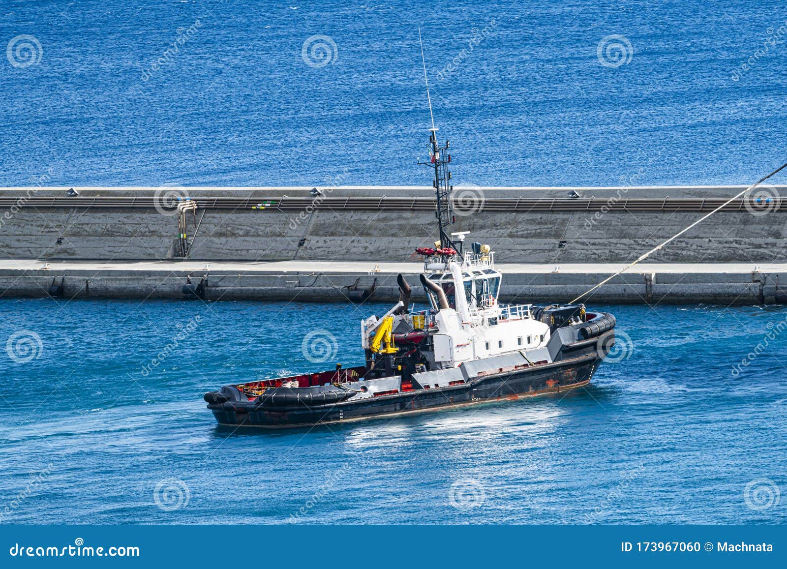 Pilot boat tugboat in port stock photo. Image of pilot - 173967060