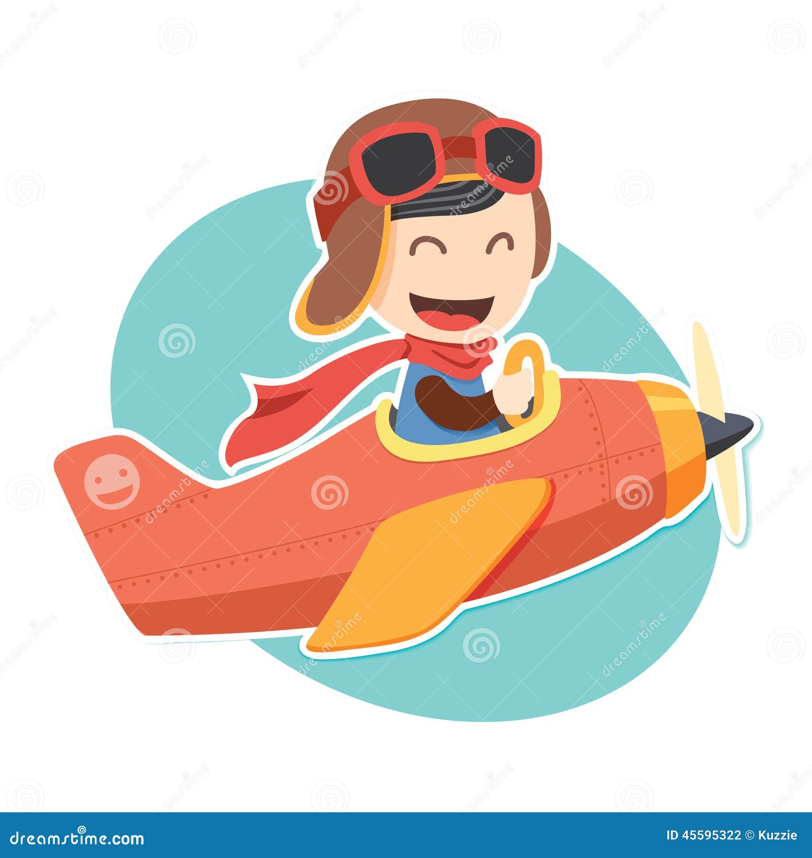 Pilot Boy Sticker Stock Vector - Image: 45595322