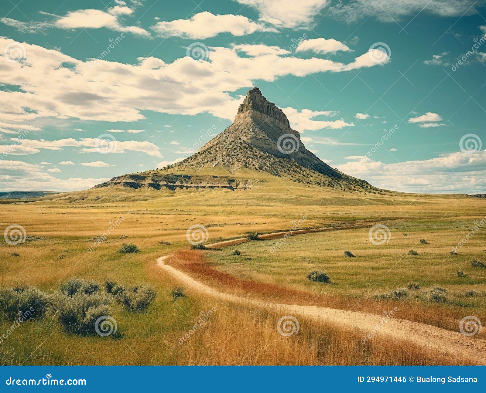 Pilot Butte Made with Generative AI Illustration Stock Illustration ...