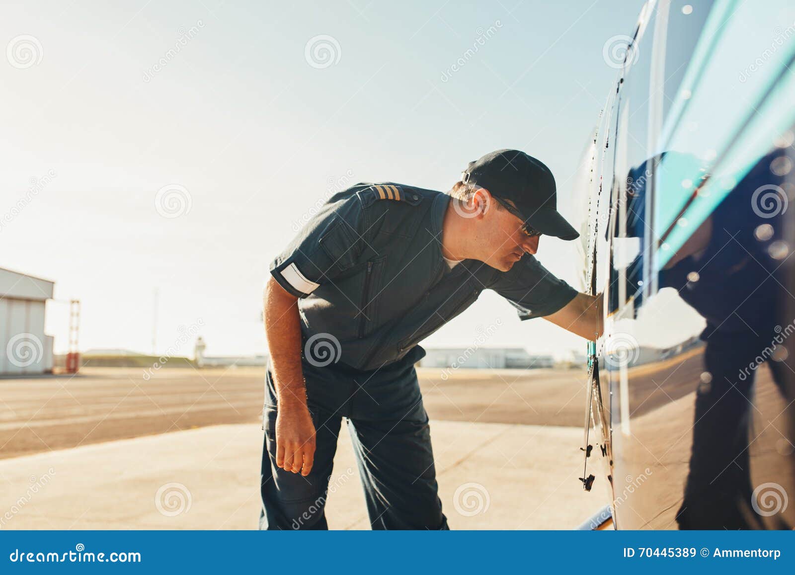 Pilot Checking the Engine Condition of Helicopter Stock Image - Image ...