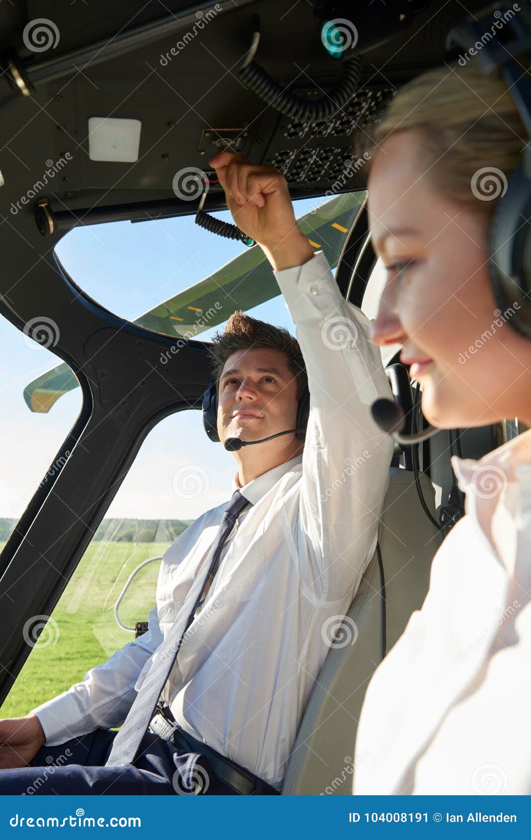 Pilot and Co Pilot in Cockpit of Helicopter before Take Off Stock Image ...