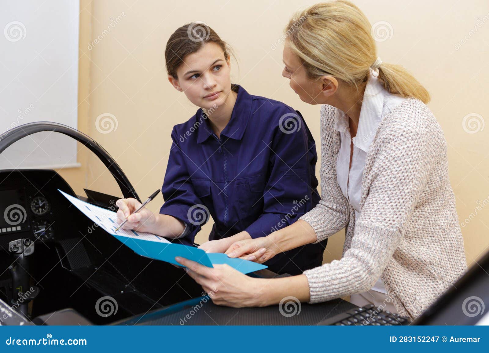 Pilot and Co Pilot before Take Off Stock Image - Image of frontview ...