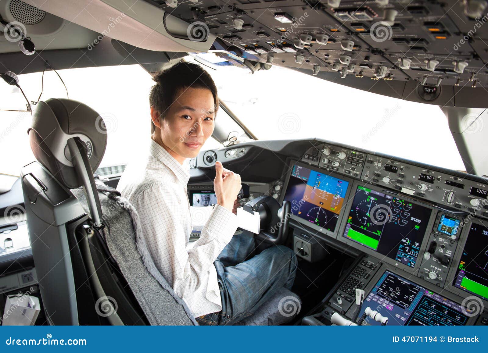 Real Cockpit Boeing 737 Next Generation Stock Photo | CartoonDealer.com ...