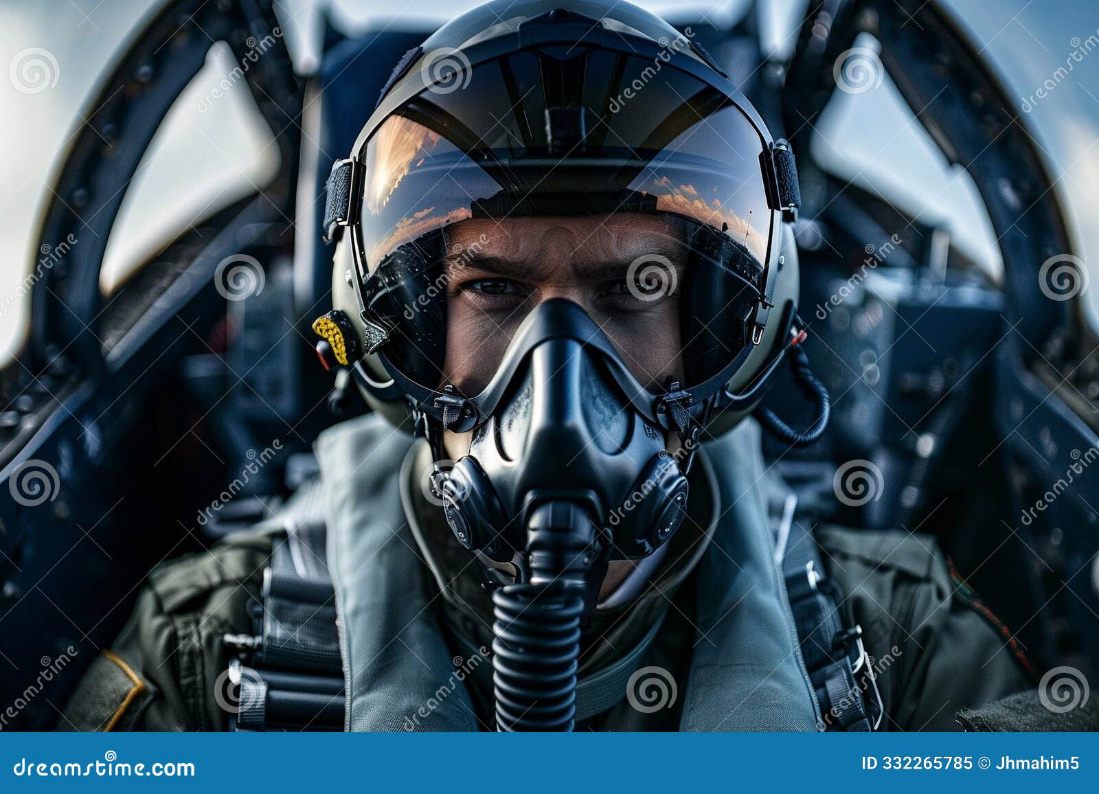 Pilot in Cockpit stock illustration. Illustration of cockpit - 332265785
