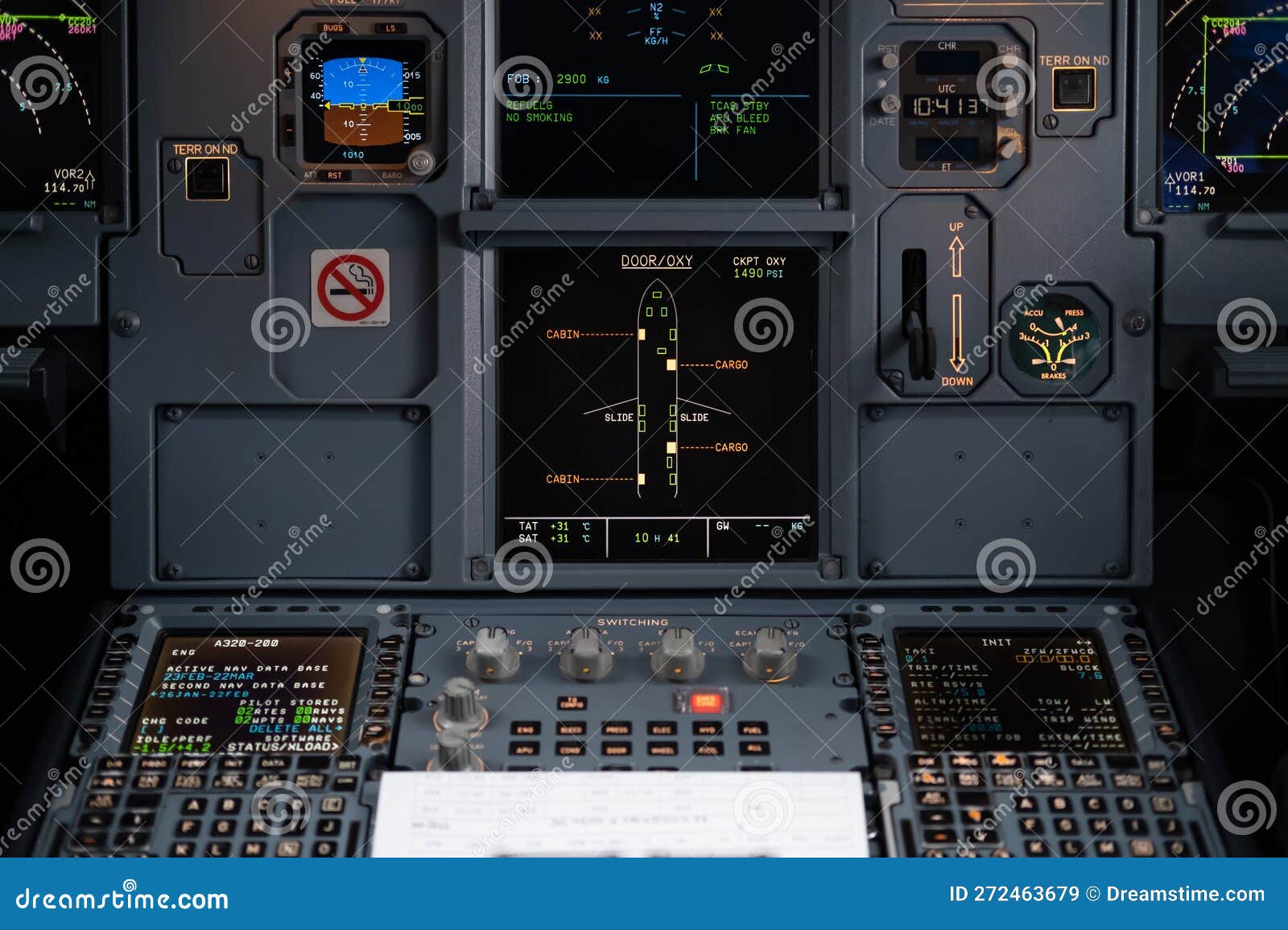 Pilot in Command Setting Control Panel in Cockpit Stock Image - Image ...