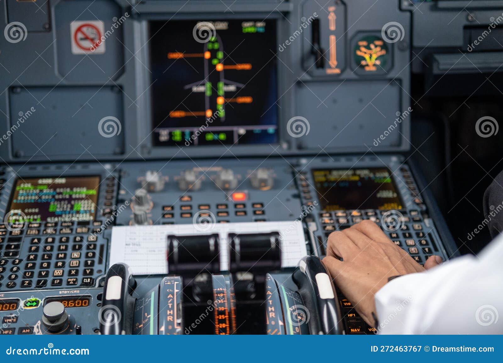 Pilot in Command Setting Control Panel in Cockpit Stock Image - Image ...