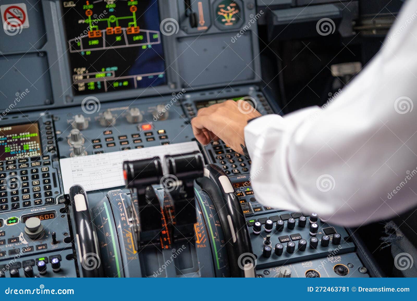 Pilot in Command Setting Control Panel in Cockpit Stock Image - Image ...