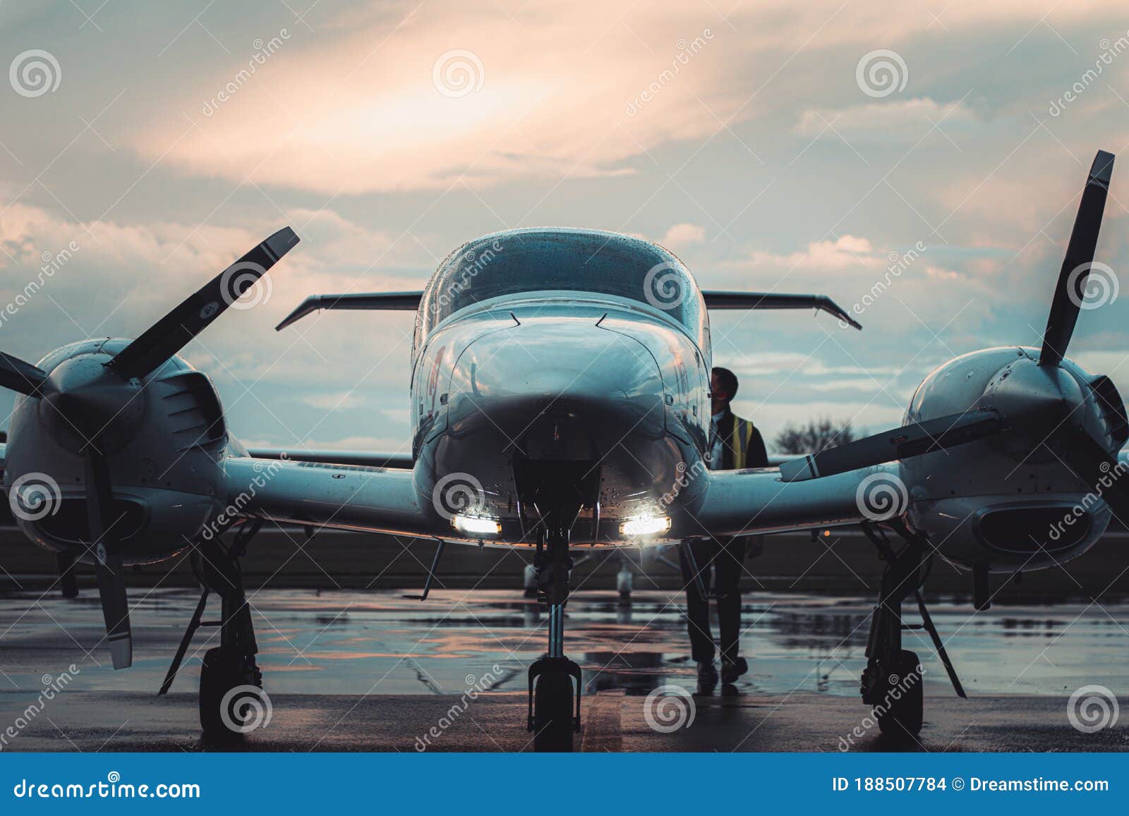 Pilot Checks Plane before Take Off Stock Photo - Image of checks ...