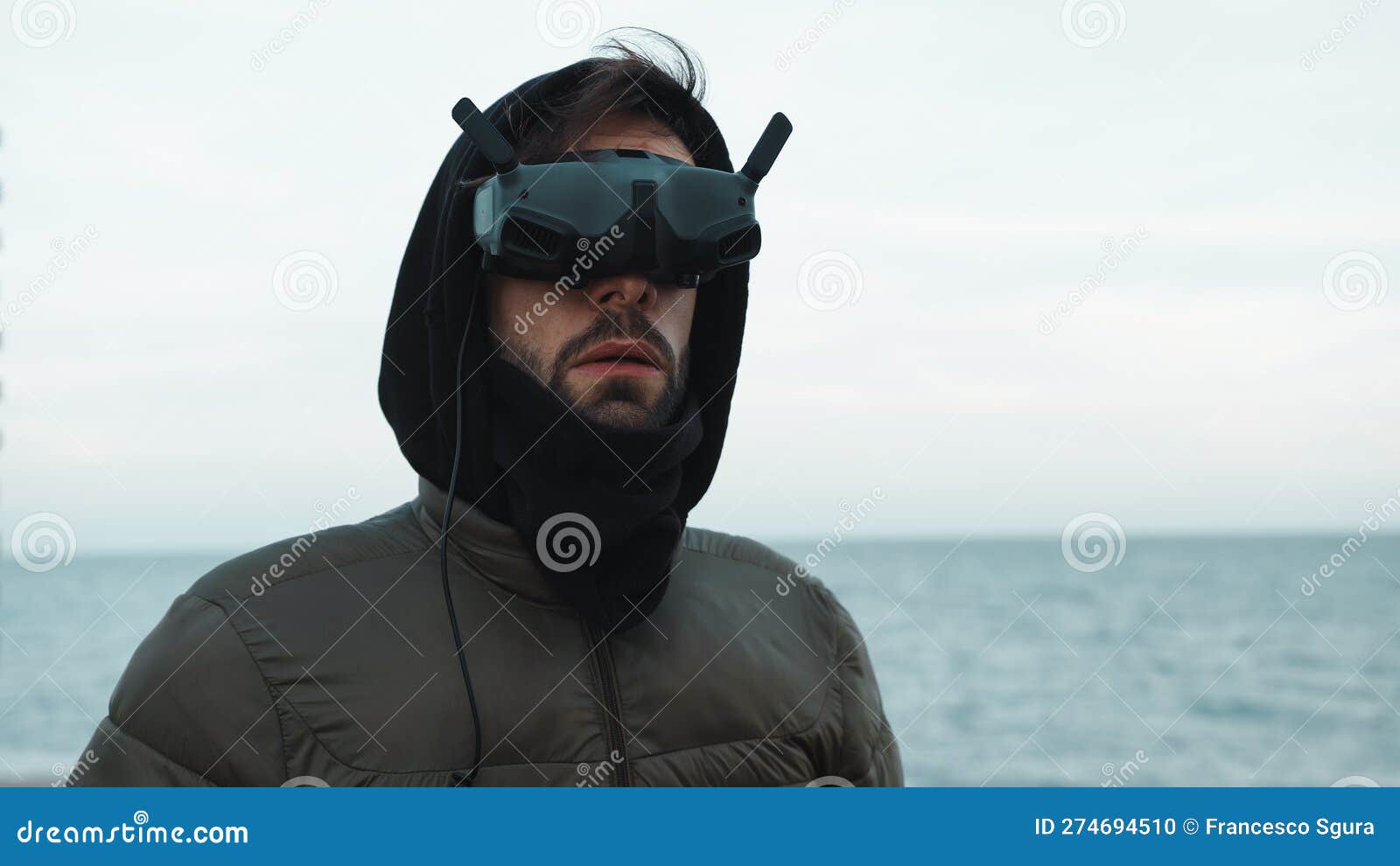 Pilot Concentrated To Fly Virtual Glasses Stock Photo - Image of ...