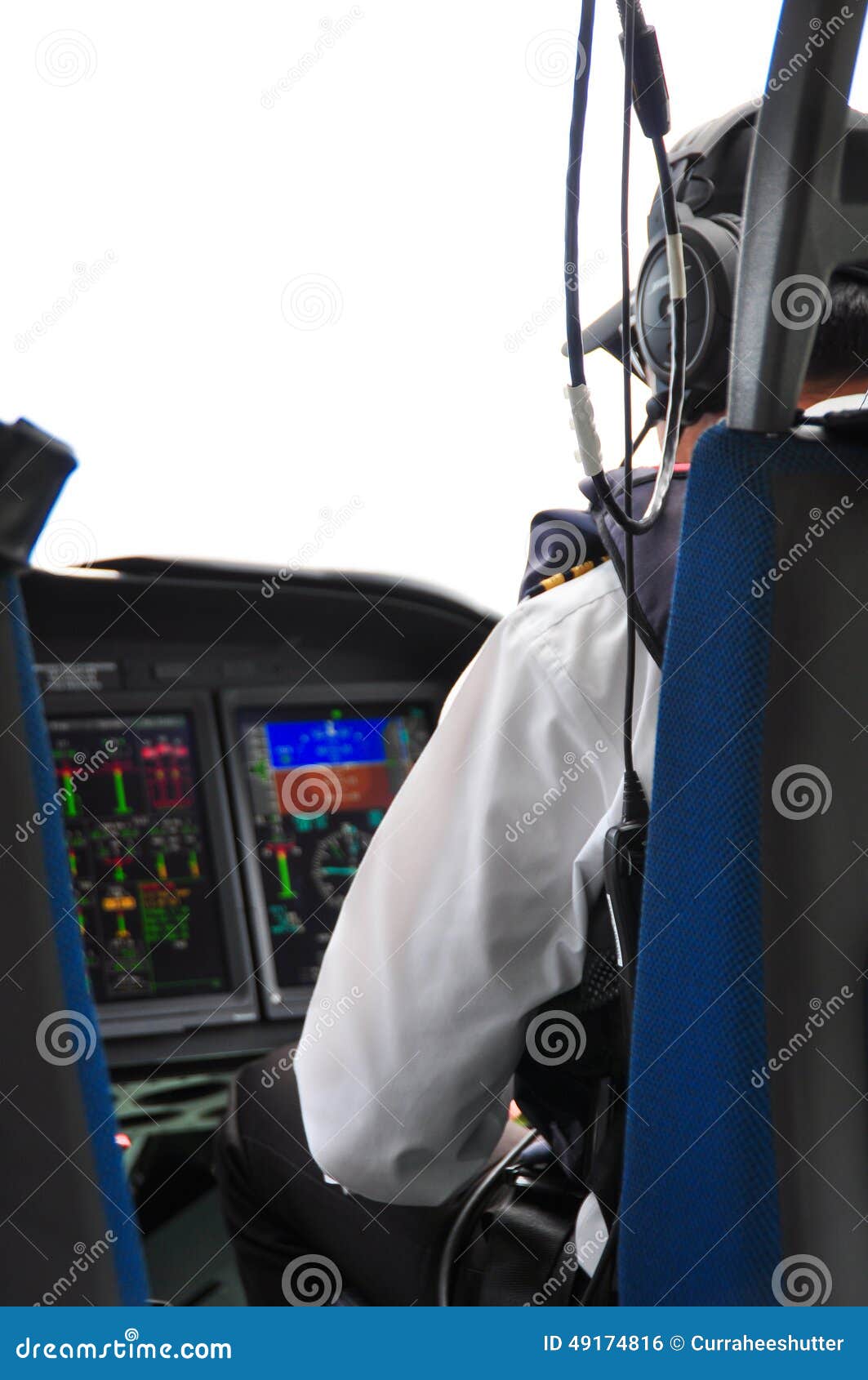 Pilot and Copilot in Corporate Plane in Cockpit, Pilot Operation with ...