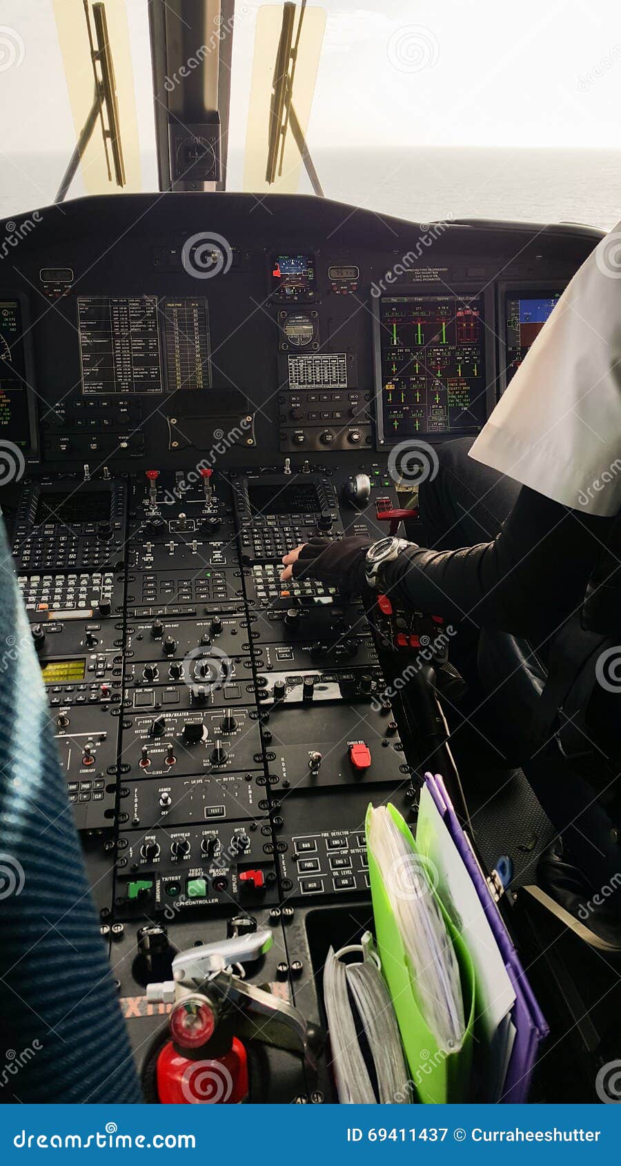 Pilot and Copilot in Corporate Plane in Cockpit, Pilot Operation with ...