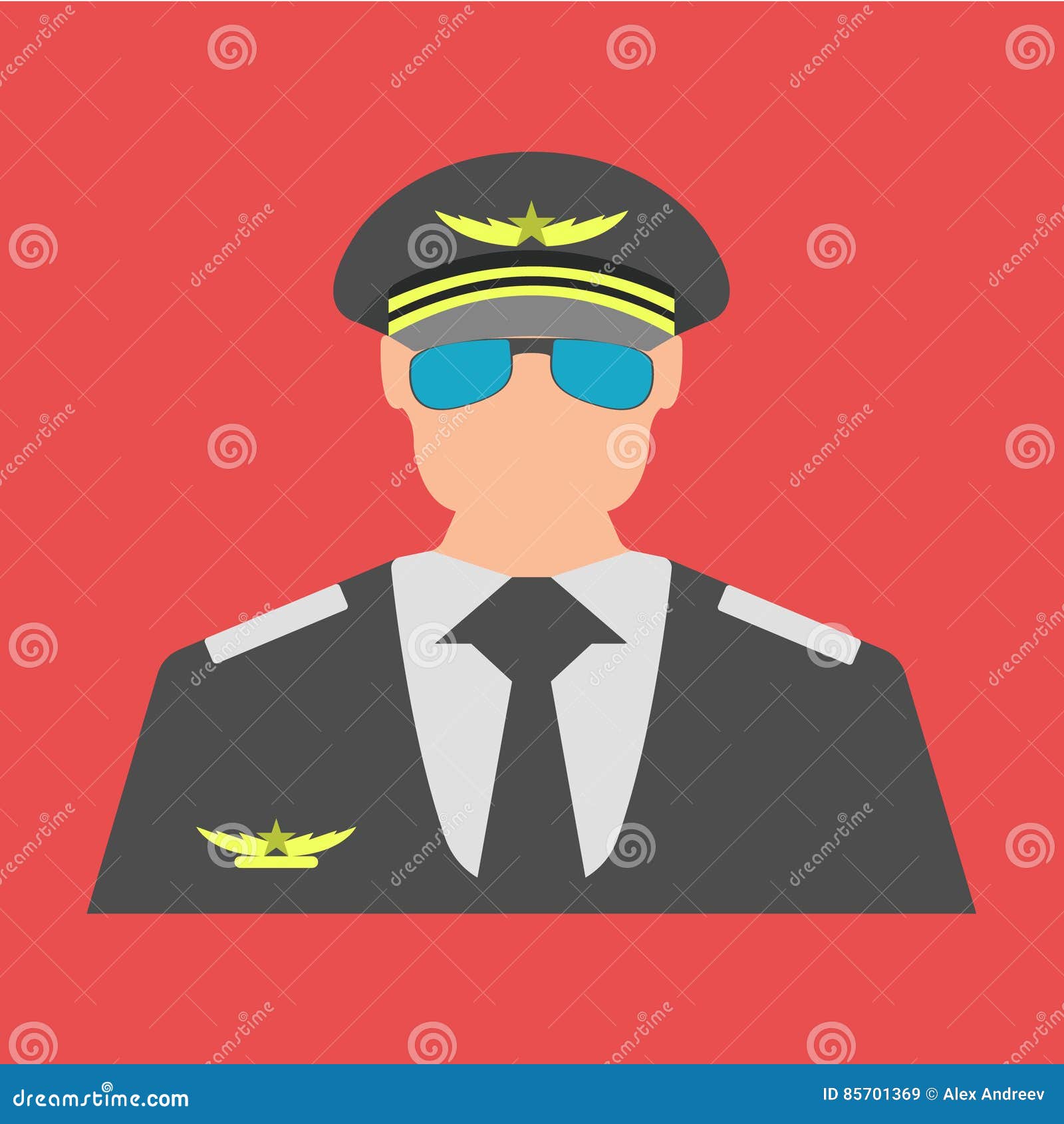Pilot Flat Linear Long Shadow Icons Set. Pilot Label, Aircraft Control ...