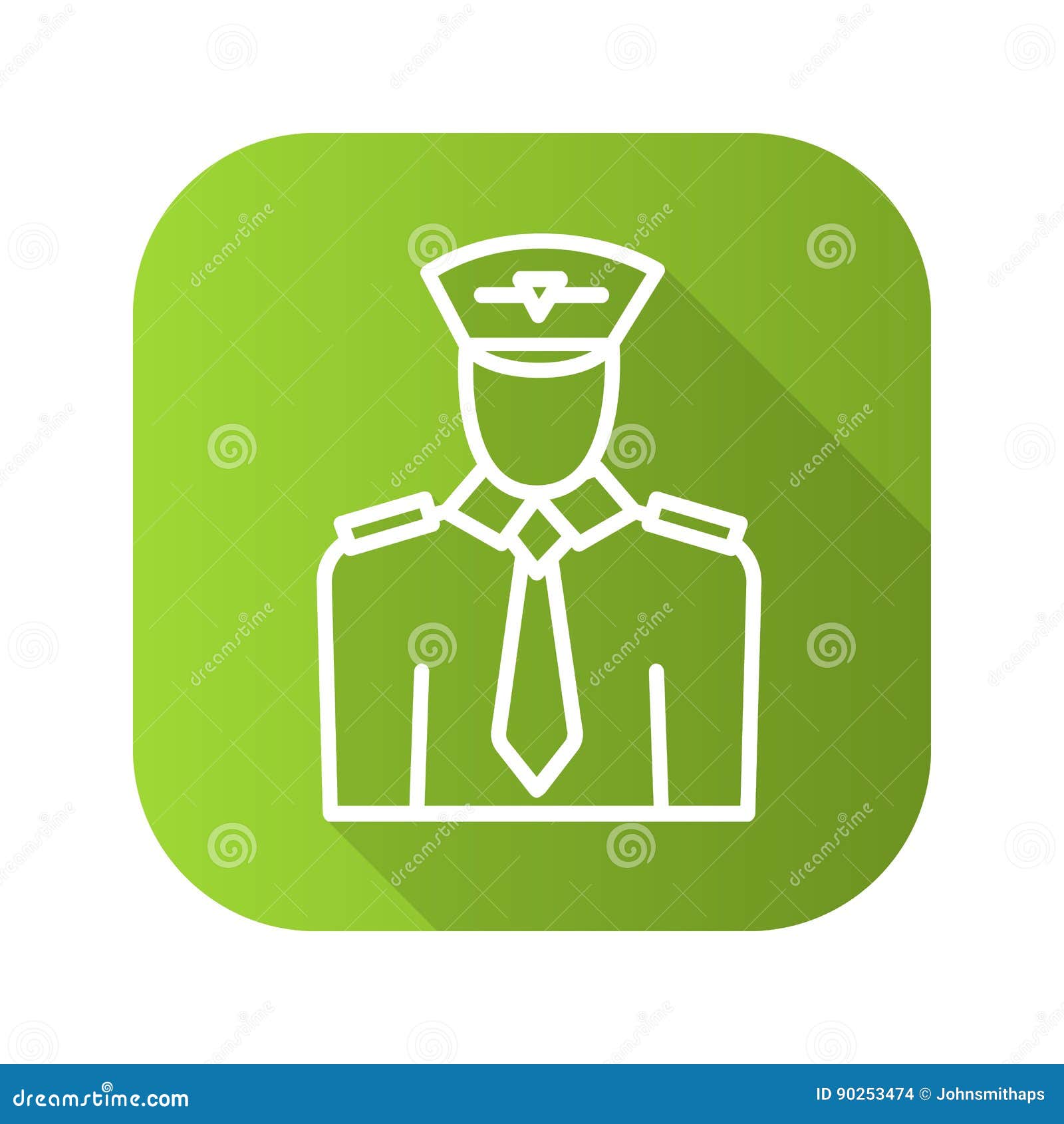 Pilot Flat Linear Long Shadow Icons Set. Pilot Label, Aircraft Control ...