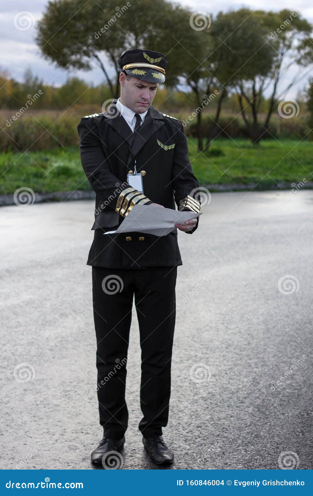 Pilot Flight Plan Checklist Papers Weather Uniform Airline Stock Photo ...