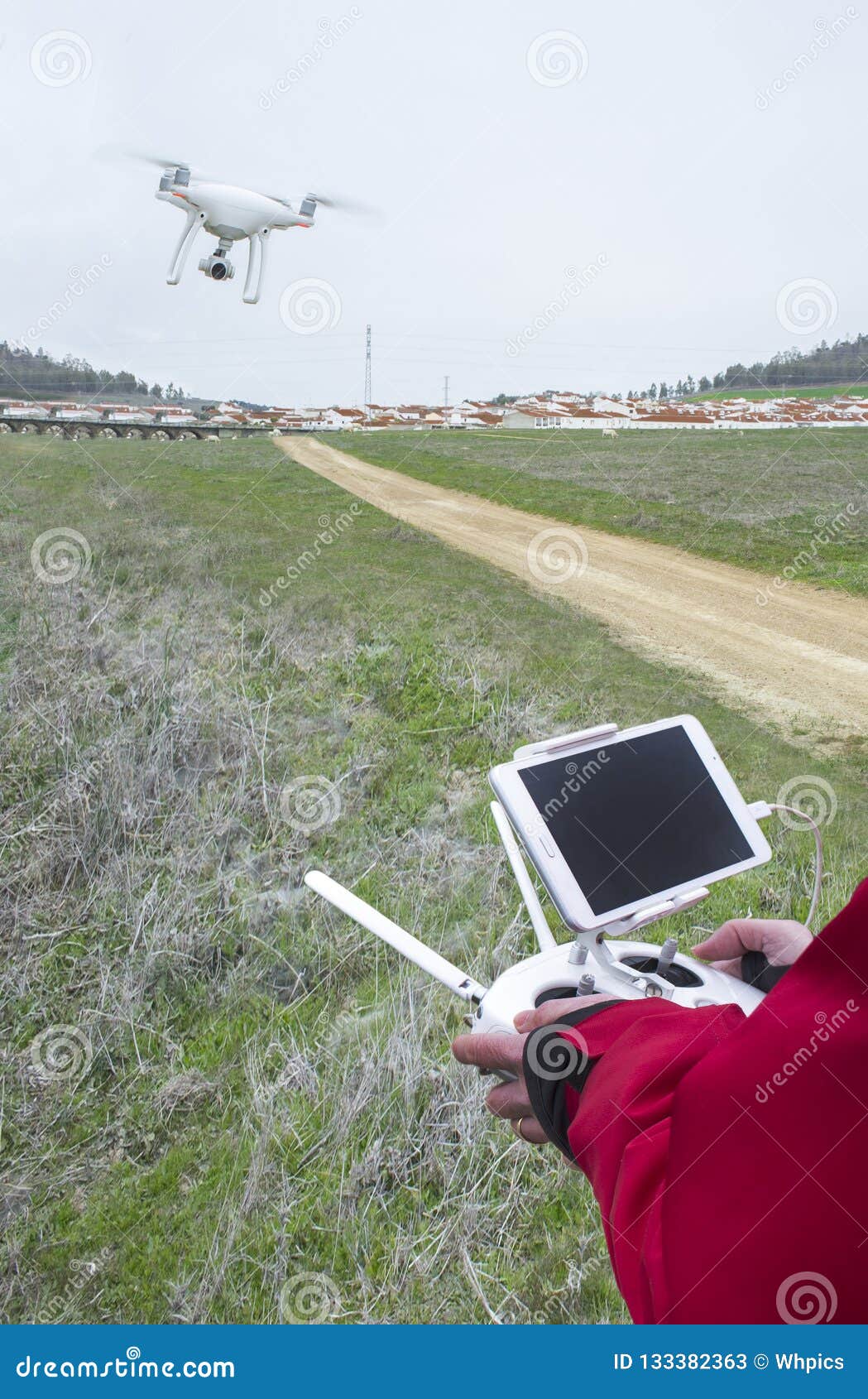 Pilot Flying Drone with FPV Outskirts Stock Image - Image of copter ...