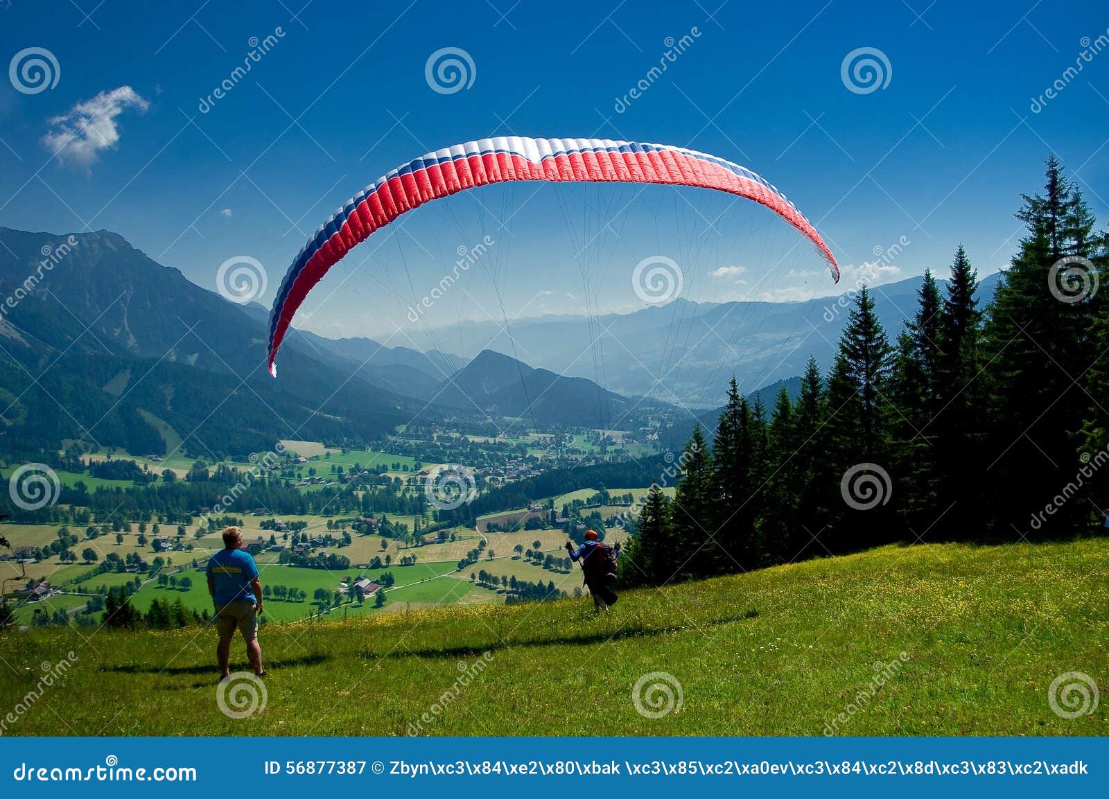 Pilot flying parachute. stock image. Image of scenery - 56877387