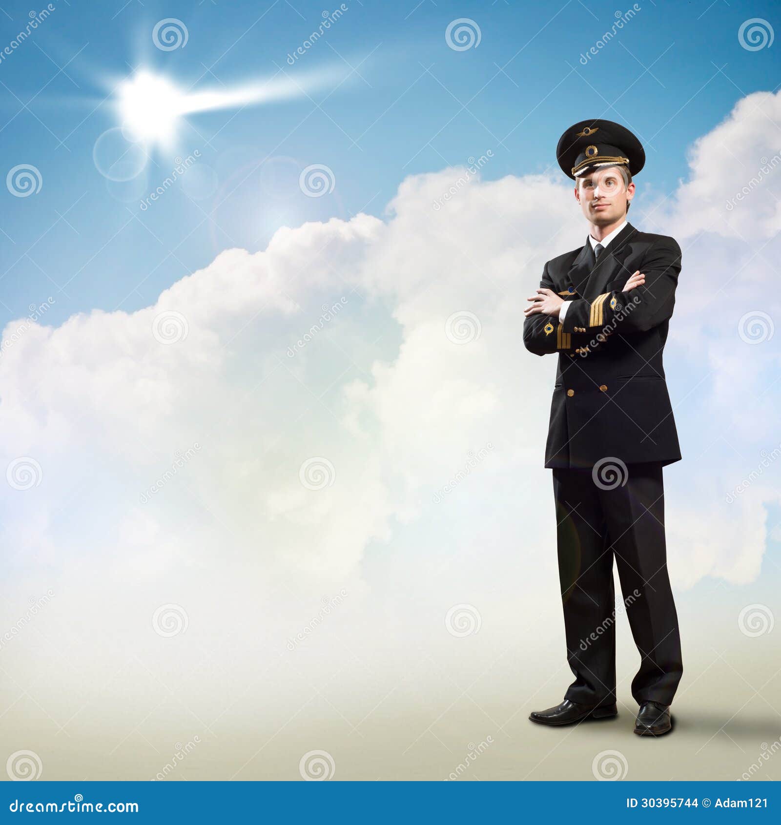 Pilot is in the Form of Arms Crossed Stock Photo - Image of business ...