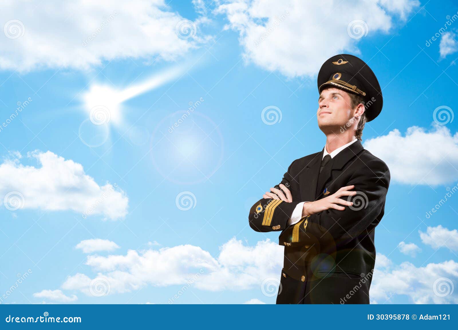 Pilot is in the Form of Arms Crossed Stock Photo - Image of epaulets ...