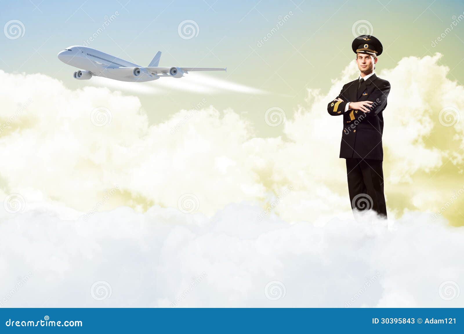 Pilot is in the Form of Arms Crossed Stock Image - Image of caucasian ...