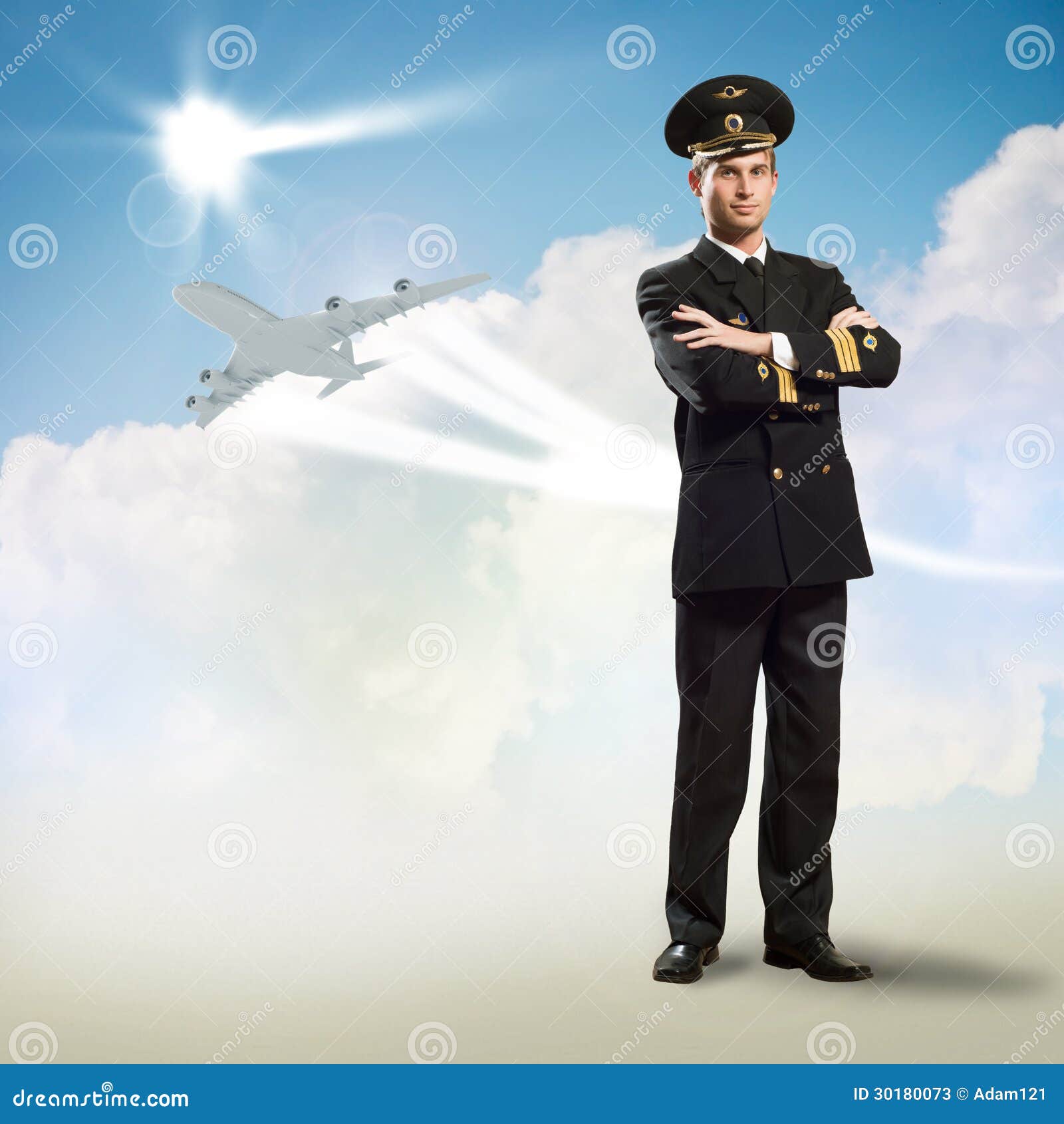 Pilot is in the Form of Arms Crossed Stock Image - Image of aircrew ...