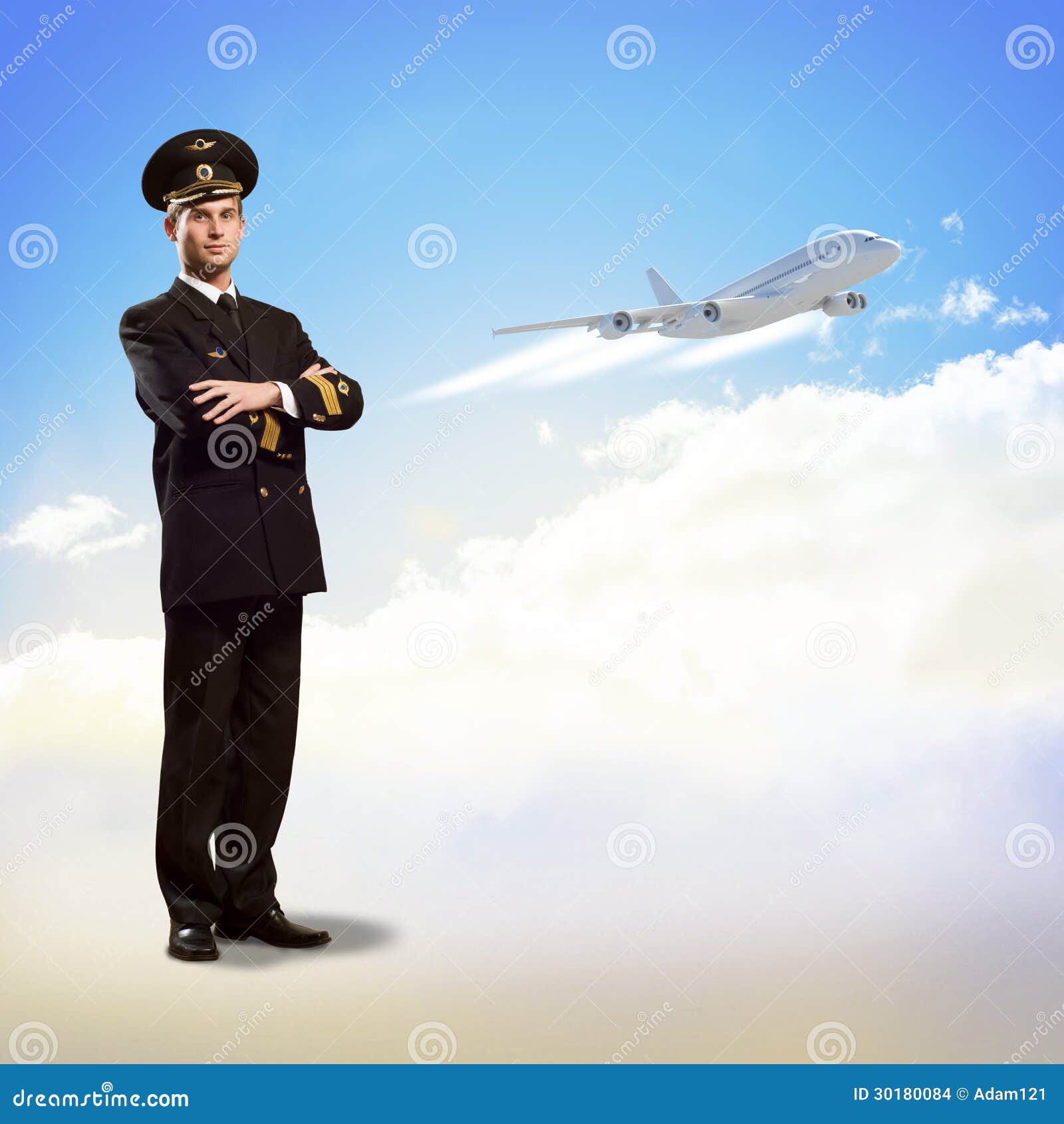 Pilot is in the Form of Arms Crossed Stock Photo - Image of aircraft ...