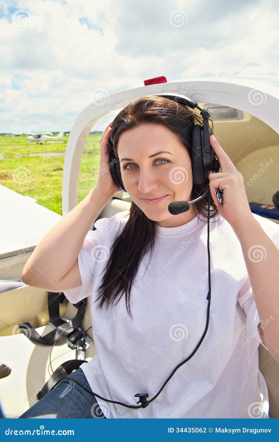 Pilot girl stock photo. Image of hobby, profession, lady - 34435062
