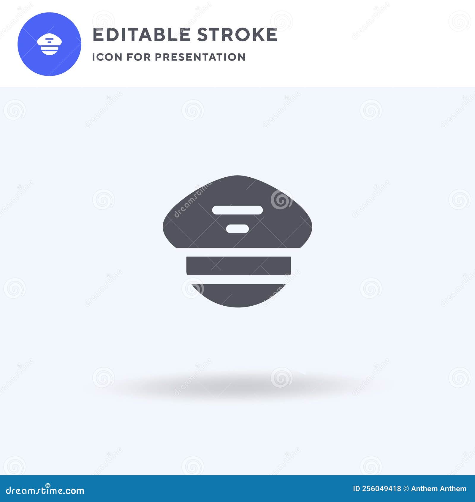 Pilot Hat Icon Vector, Filled Flat Sign, Solid Pictogram Isolated on ...