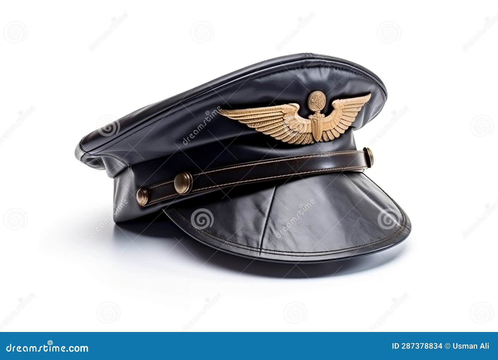 Pilot Hat Isolated on a Transparent Background. AI Stock Illustration ...